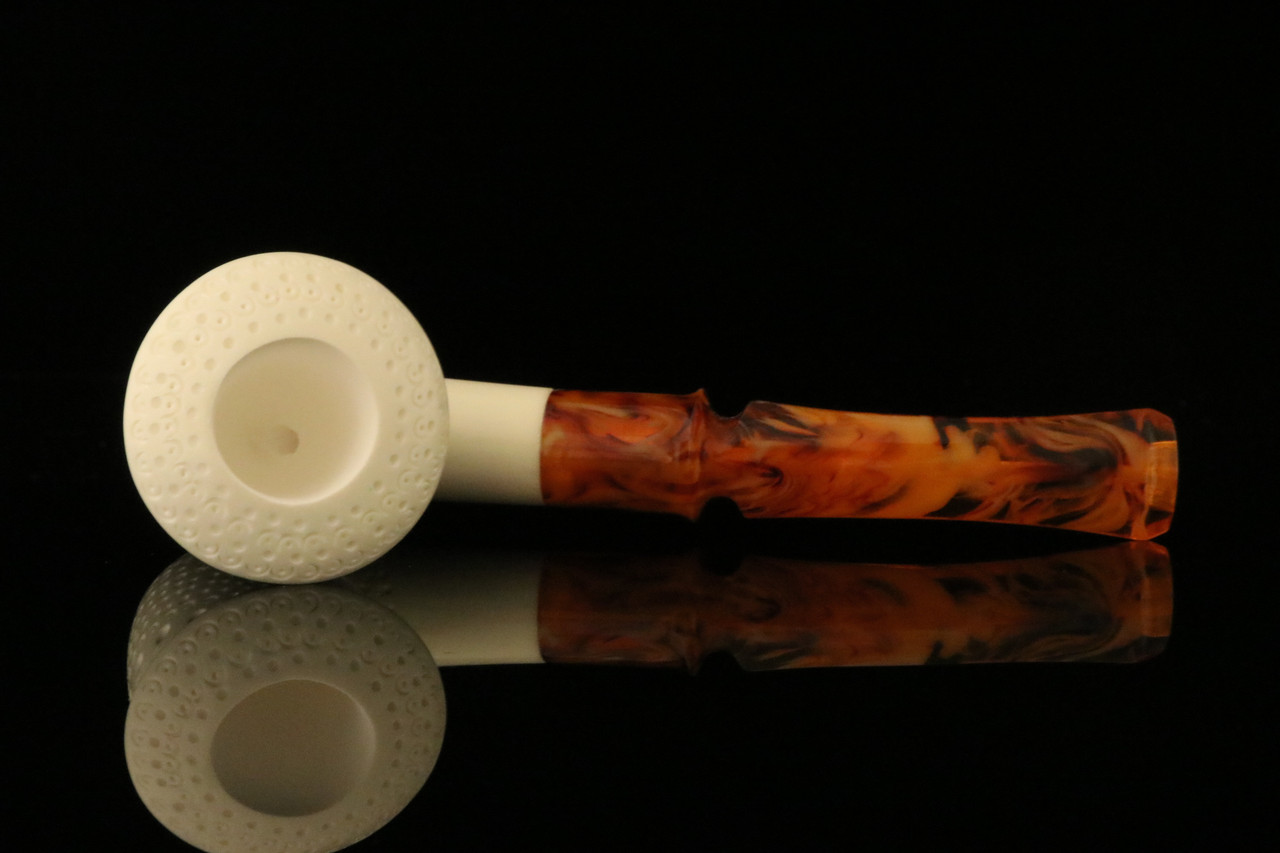 Designers Lattice Calabash Block Meerschaum Pipe with case
