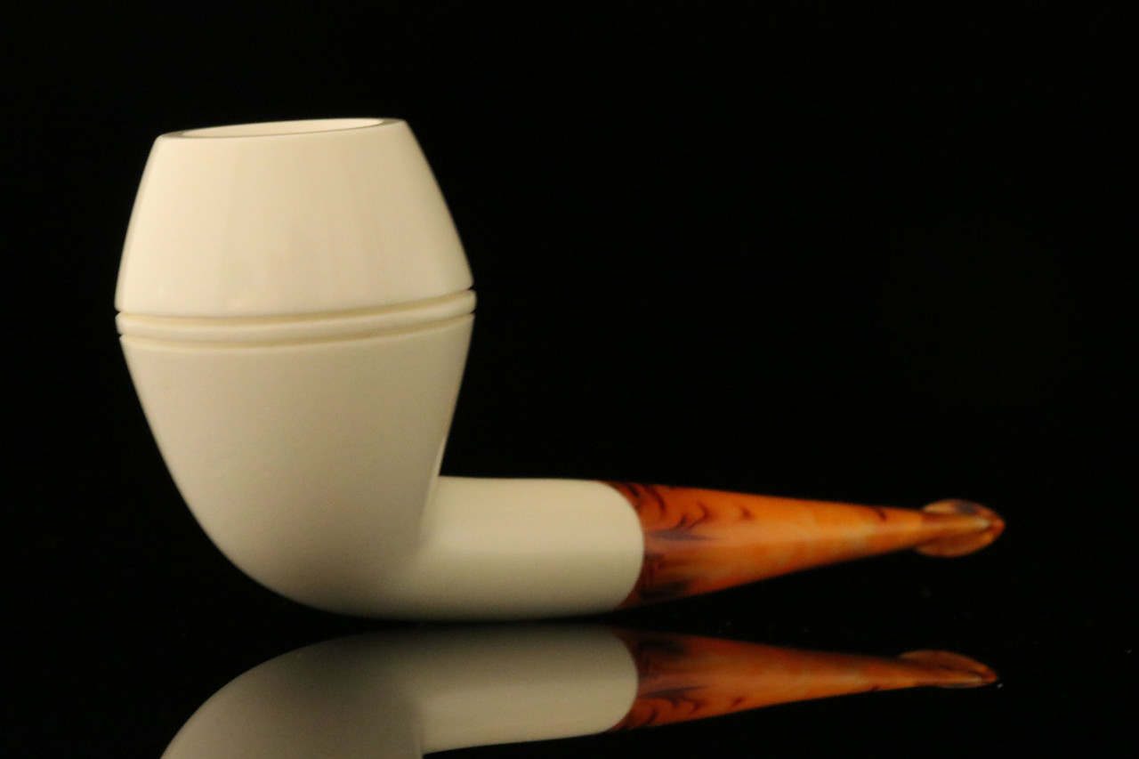Apple Straight Block Meerschaum Pipe with fitted case M1307
