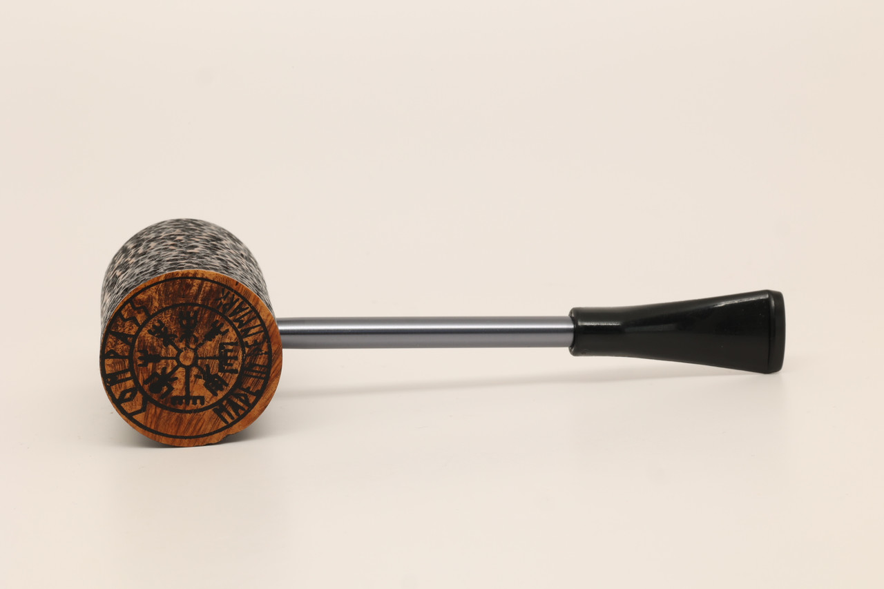 Nording Compass Brown Rustic Dual Stem Briar Smoking Pipe