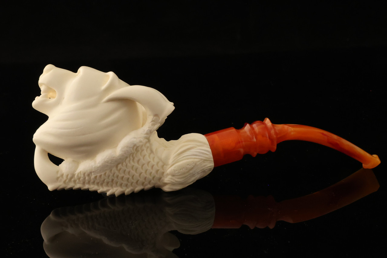 Wolf in Claw Block Meerschaum Pipe by Servi Meerschaum