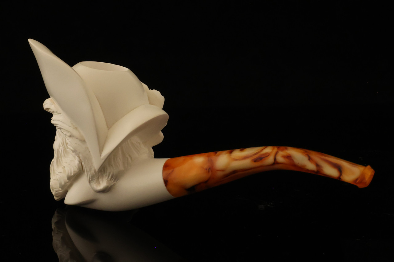 srv Pirate Block Meerschaum Pipe with fitted case 15116