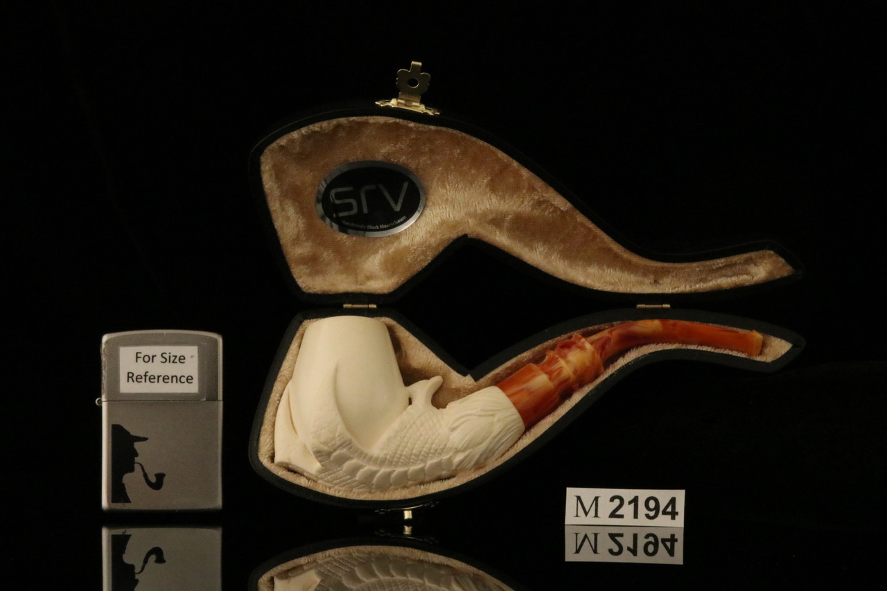 srv - Eagle's Claw Block Meerschaum Pipe with fitted case M2194