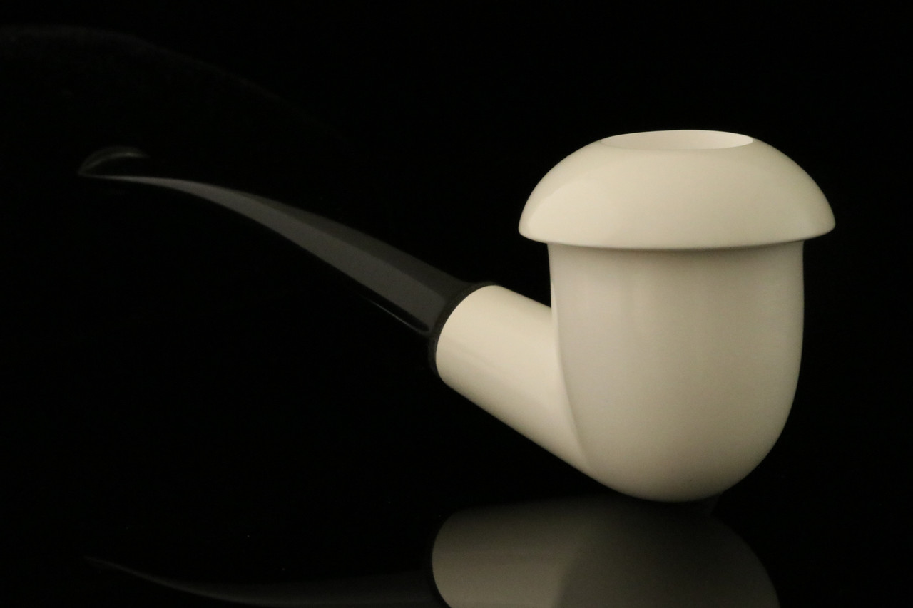 srv - Calabash Churchwarden Dual Stem Meerschaum Pipe with case M2219