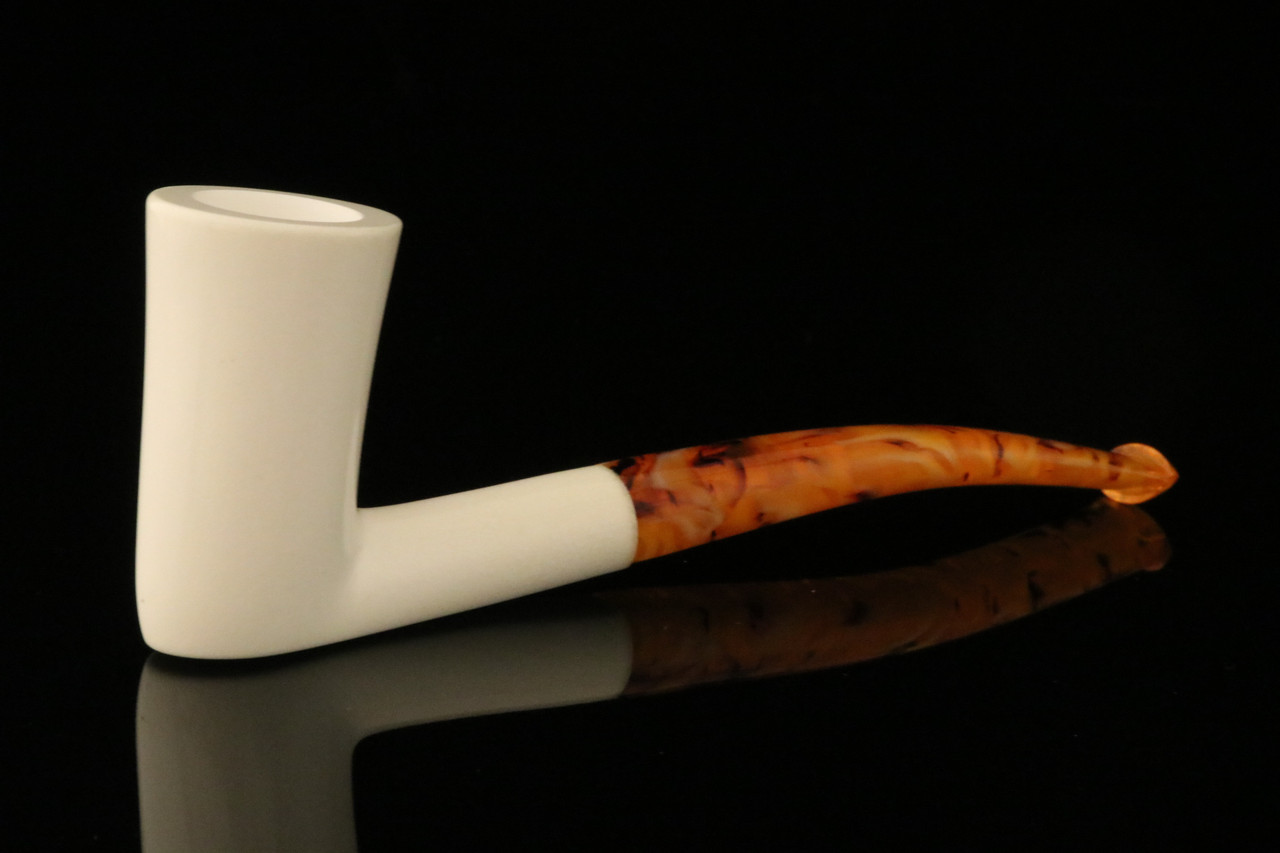 srv - Self Sitting Dublin Block Meerschaum Pipe with fitted case M2464 ...