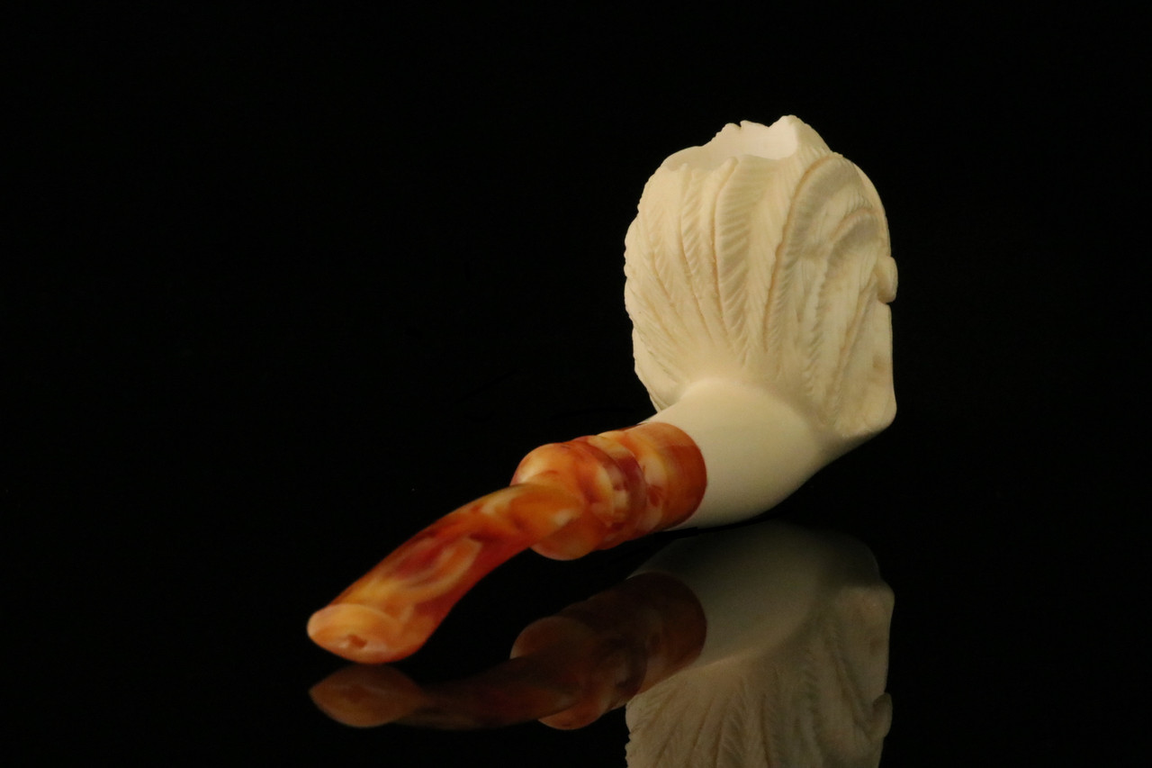 srv - Big Chief Block Meerschaum Pipe with fitted case