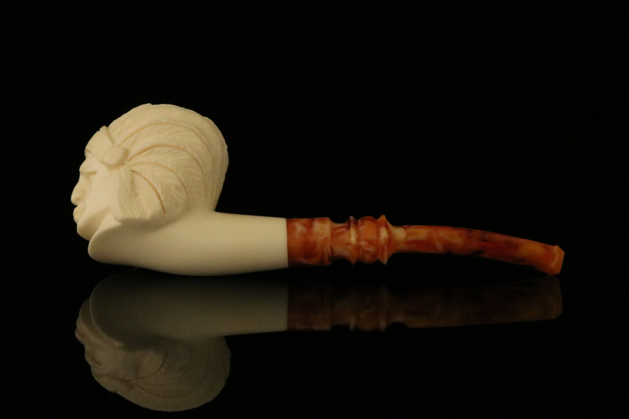 srv - Big Chief Block Meerschaum Pipe with fitted case