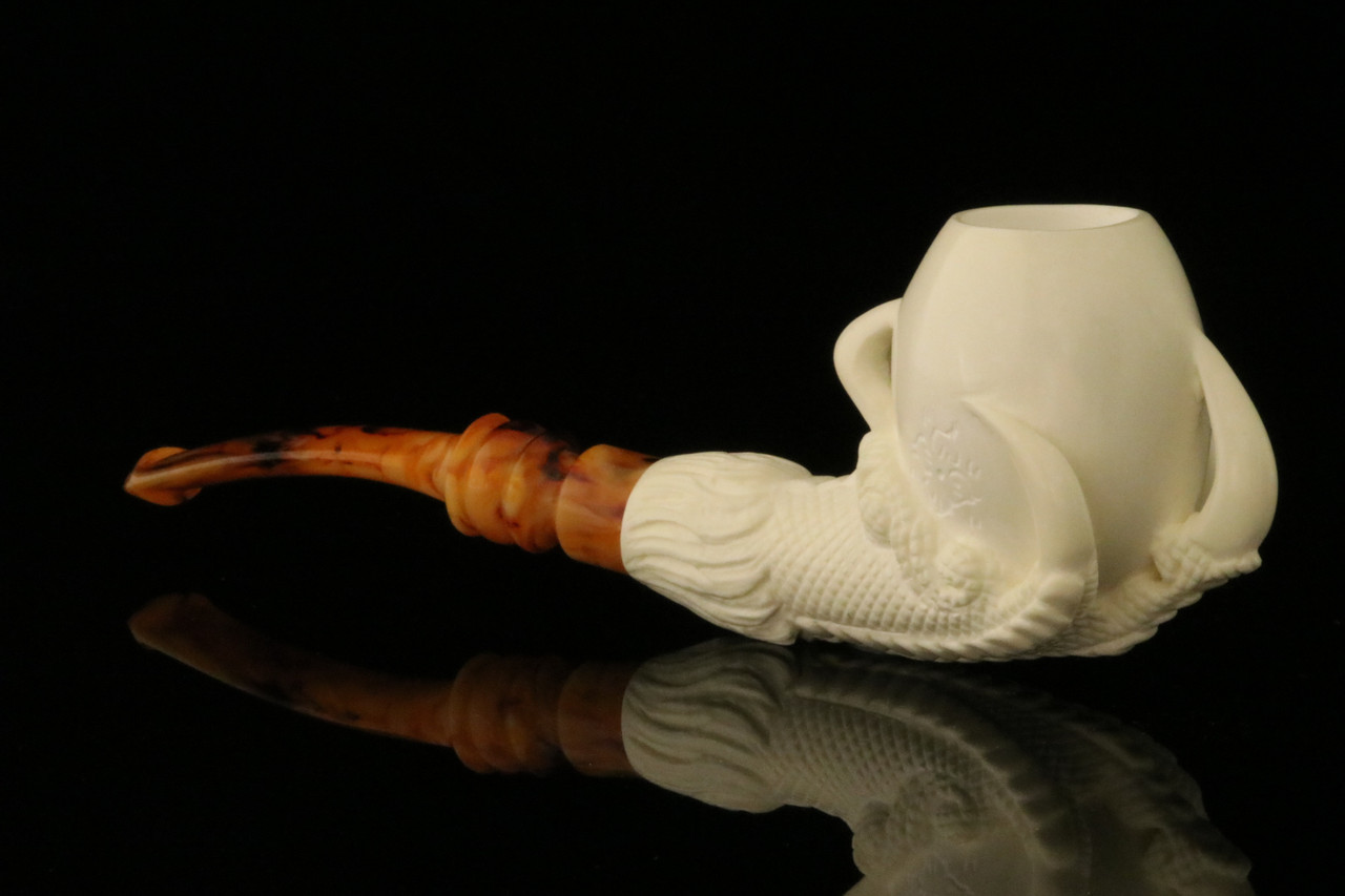 srv - Eagle's Claw Block Meerschaum Pipe with fitted case