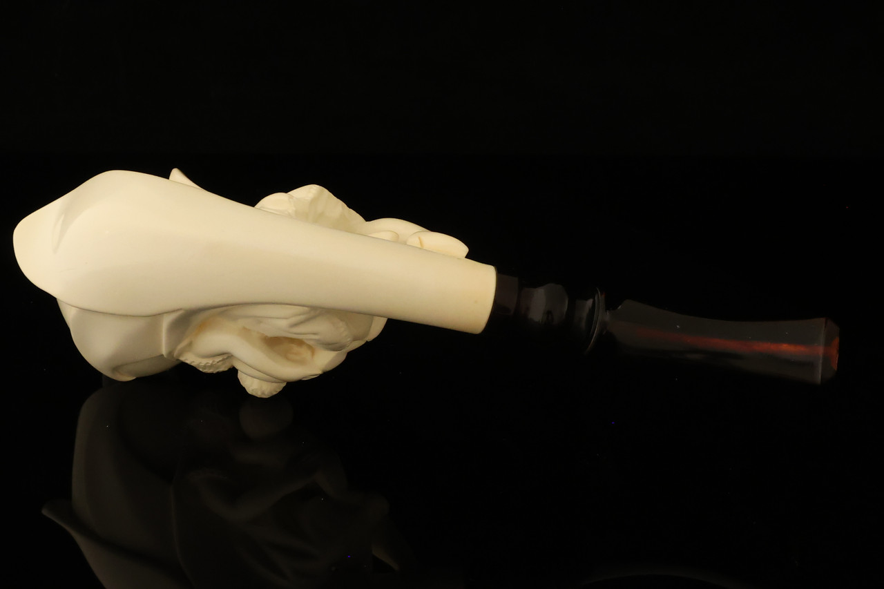 Famous Mother and Baby Meerschaum Pipe carved by Master Carver S. Yanik