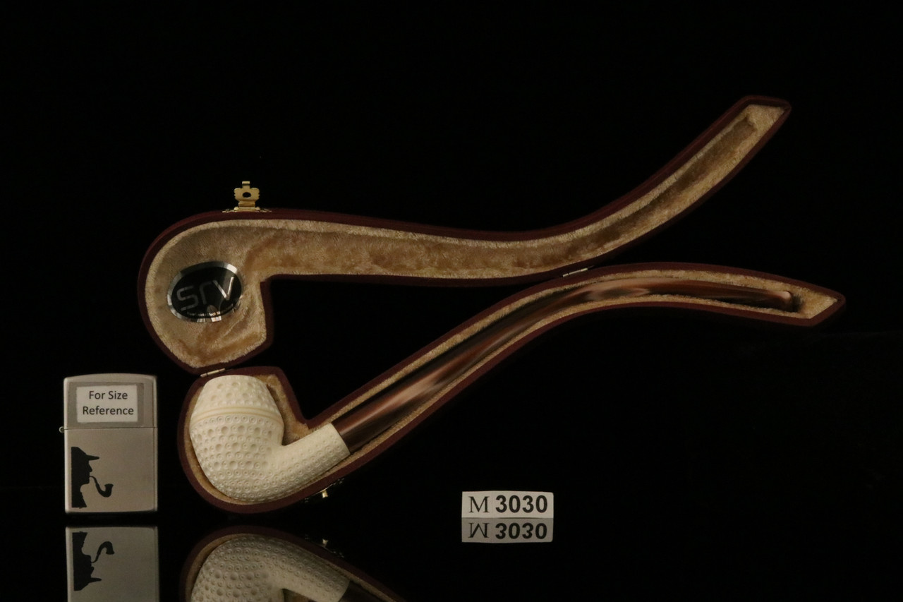 srv - Lattice Rhodesian Churchwarden Block Meerschaum Pipe