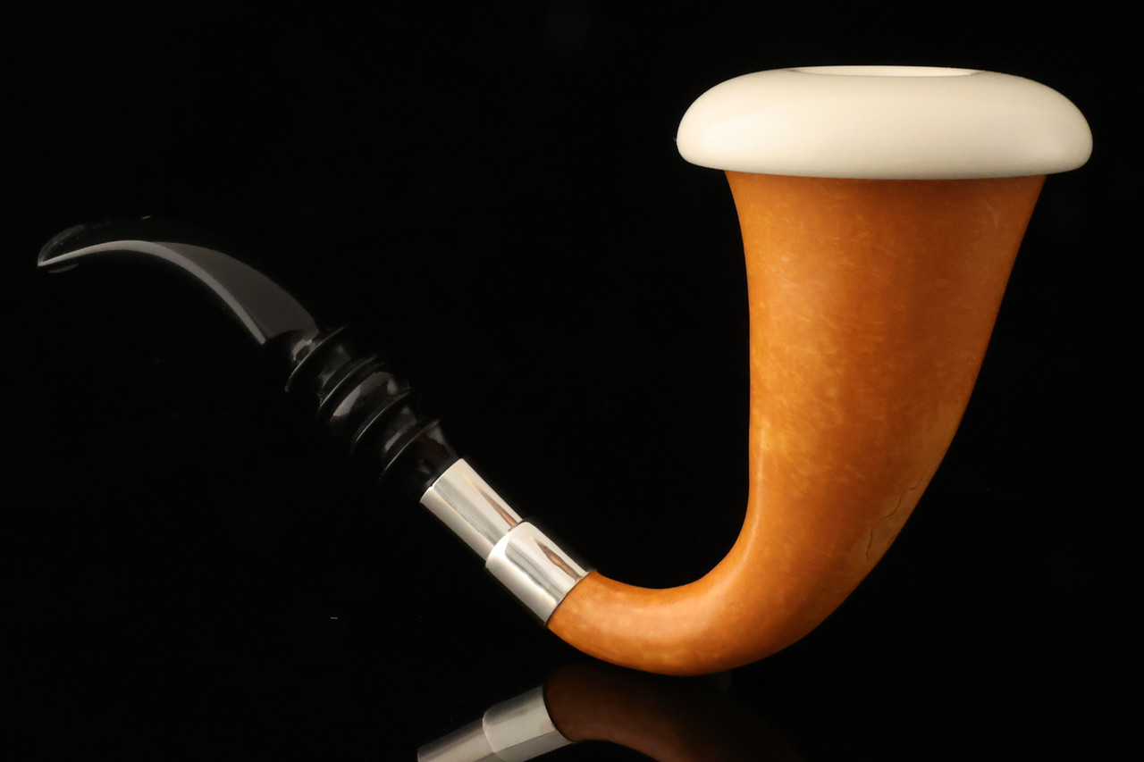 srv Premium Natural Gourd Calabash Meerschaum Pipe with case