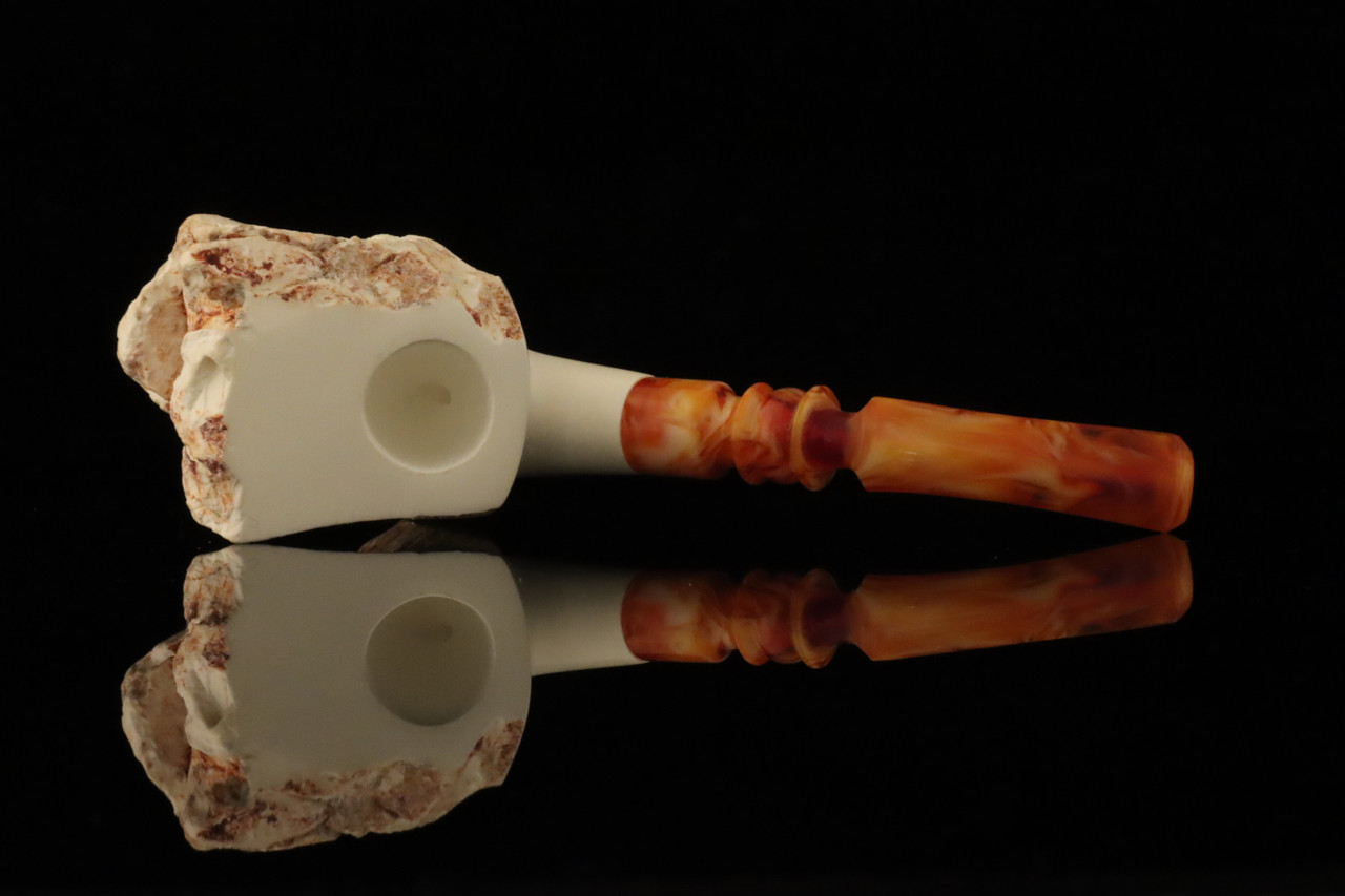 srv - Natural Raw Block Meerschaum Pipe with fitted case