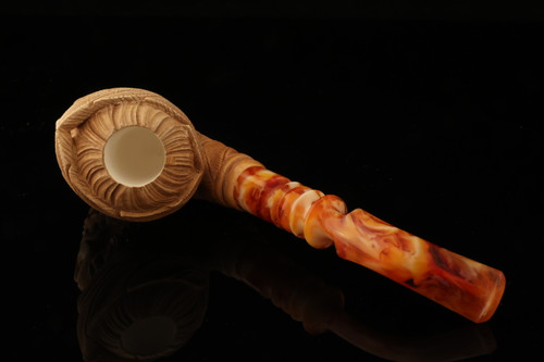Zeus Skull Block Meerschaum Pipe with custom case 13600