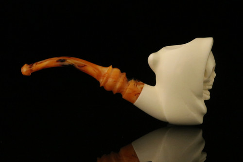 Grim Reaper Block Meerschaum Pipe with custom case M1497