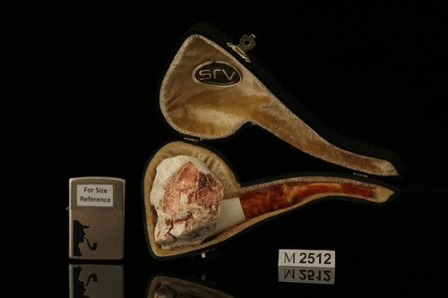 srv - Natural Raw Block Meerschaum Pipe with fitted case