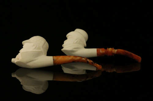 srv - Sherlock Holmes & Dr. Watson Set Block Meerschaum Pipes with ...