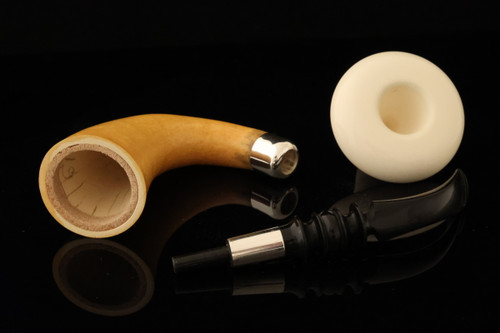 srv Premium - Natural Gourd Calabash Meerschaum Pipe with case