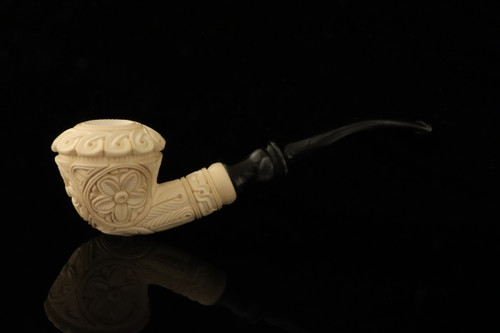 srv - Carved Deluxe Calabash Block Meerschaum Pipe with fitted case