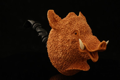 Wild Boar Block Meerschaum Pipe carved by A. Karahan