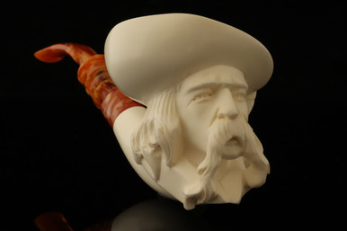 Cavalier Hand Carved Block Meerschaum Pipe with fitted case