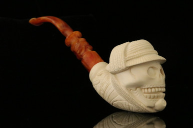 srv - Sherlock Skull Block Meerschaum Pipe by I. Baglan