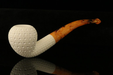 srv Lattice Acorn Block Meerschaum Pipe with fitted case