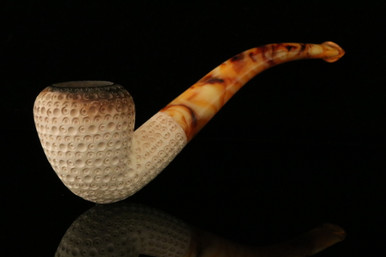 srv - Lattice Acorn Block Meerschaum Pipe with fitted case