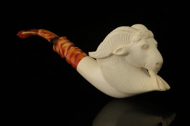 srv - Goat Block Meerschaum Pipe with fitted case
