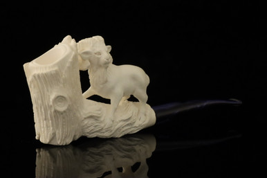 srv Premium - Goat Block Meerschaum Pipe by Kenan with fitted case