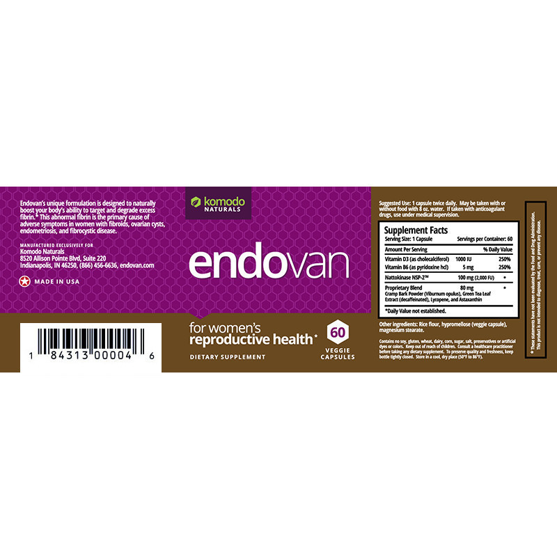 Endovan - 60 caps Nattokinase Extended Action (Lasts Longer in the Body ...