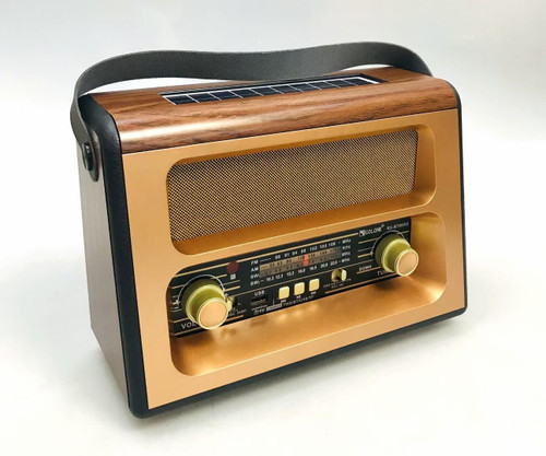 GOLON RX-BT88SQ Hand Hold Built-in Speaker Wooden Radio Out Door Use ...