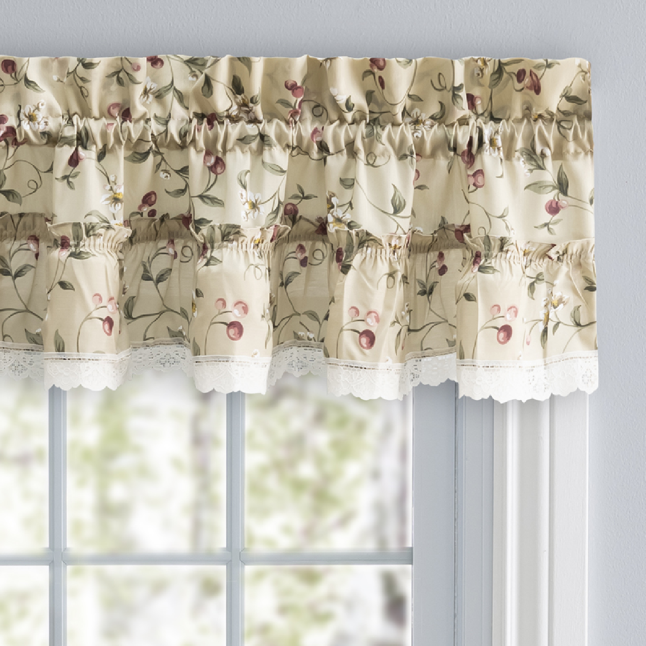 COUNTRY FLORAL - RUFFLED VALANCE