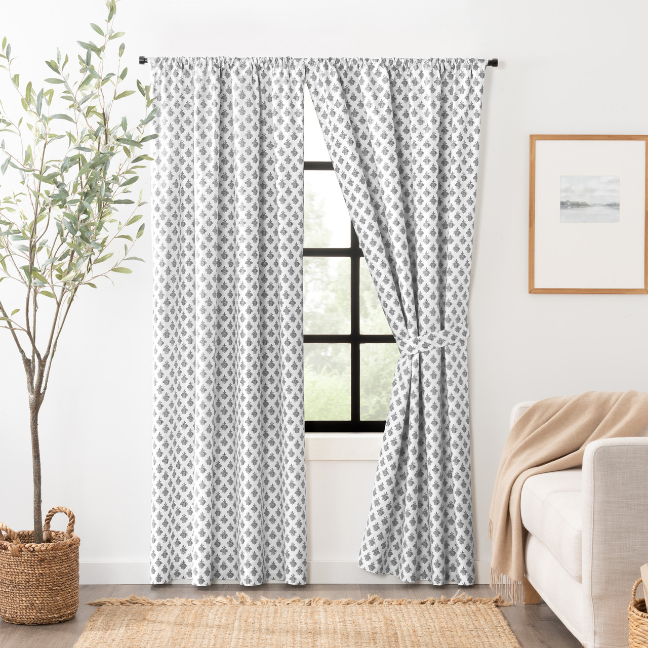 MANCHESTER - PAIR OF TAILORED PANELS WITH TIEBACKS