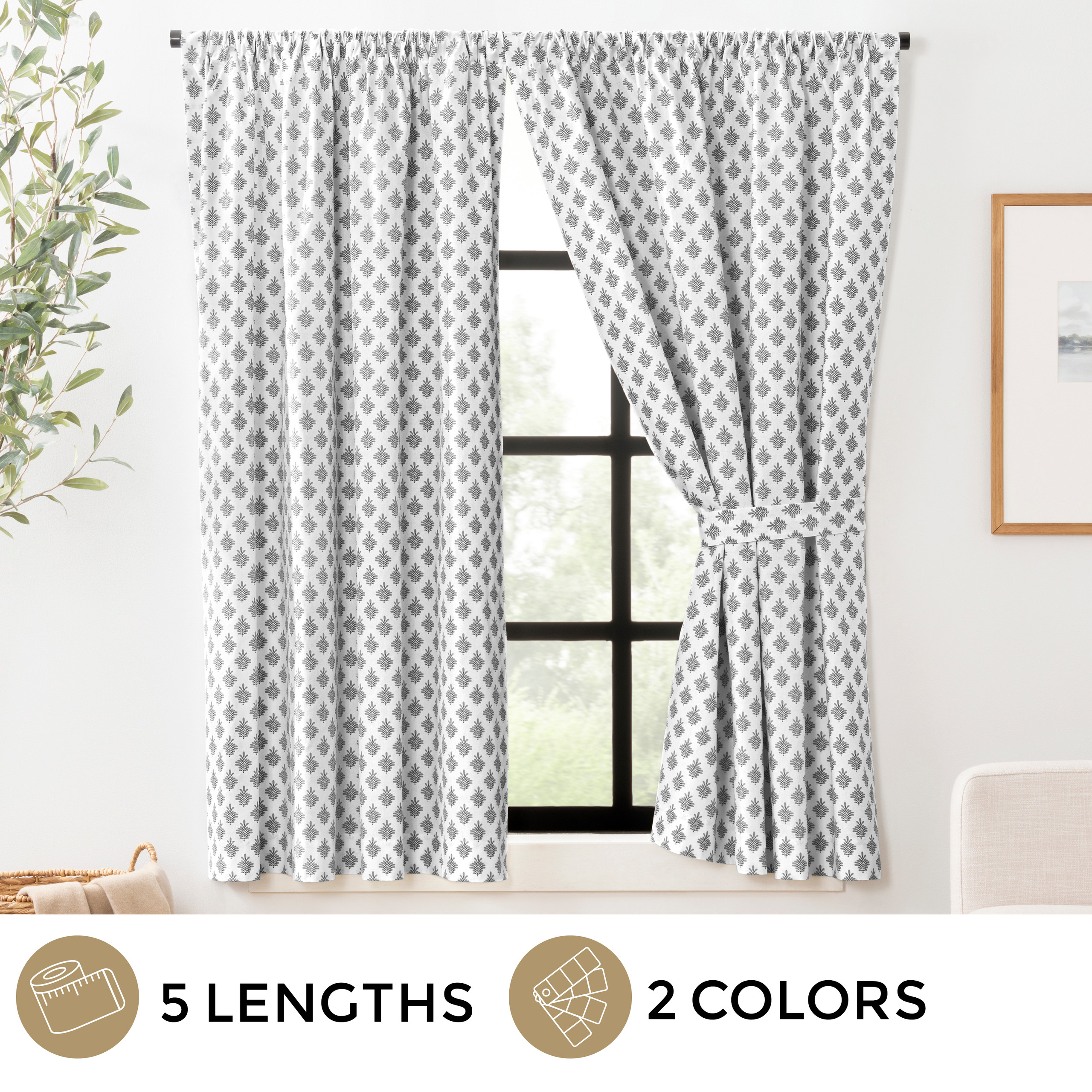 MANCHESTER - PAIR OF TAILORED PANELS WITH TIEBACKS