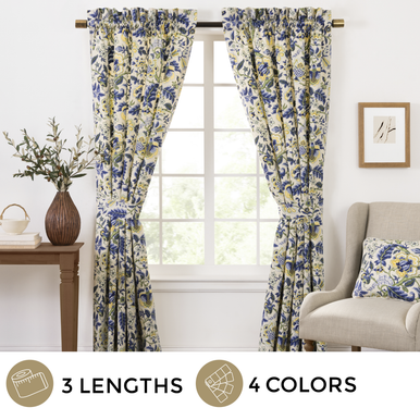 REGENCY - PAIR OF TAILORED PANELS WITH TIEBACKS