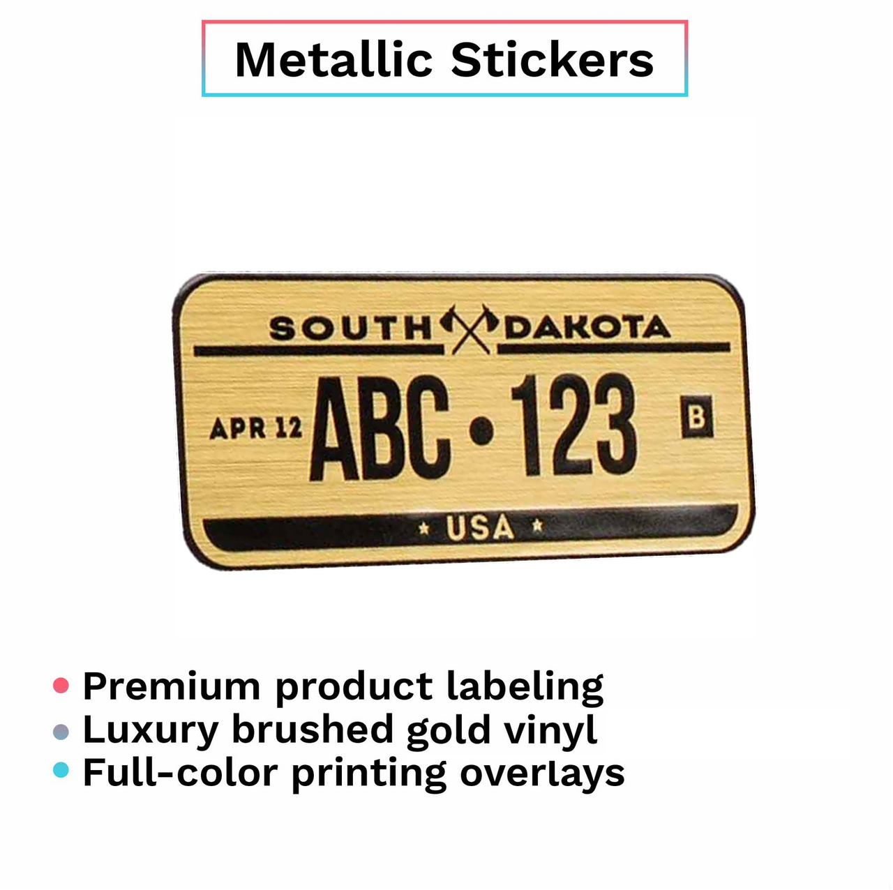 Metallic Brushed Gold Sticker Sheet