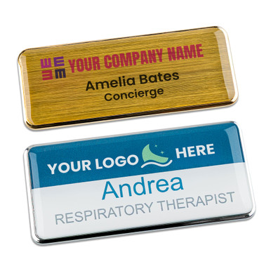 Executive Brushed Metal Name Badges | No Minimum Order