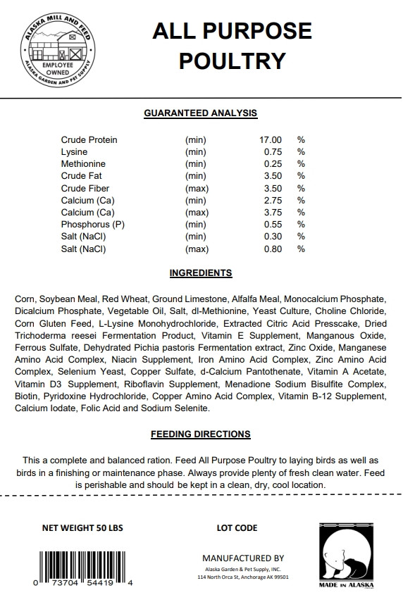Poultry Feed & Treats | Alaska Mill & Feed