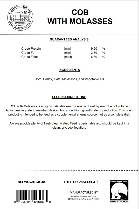 Cob with Molasses, 50lb