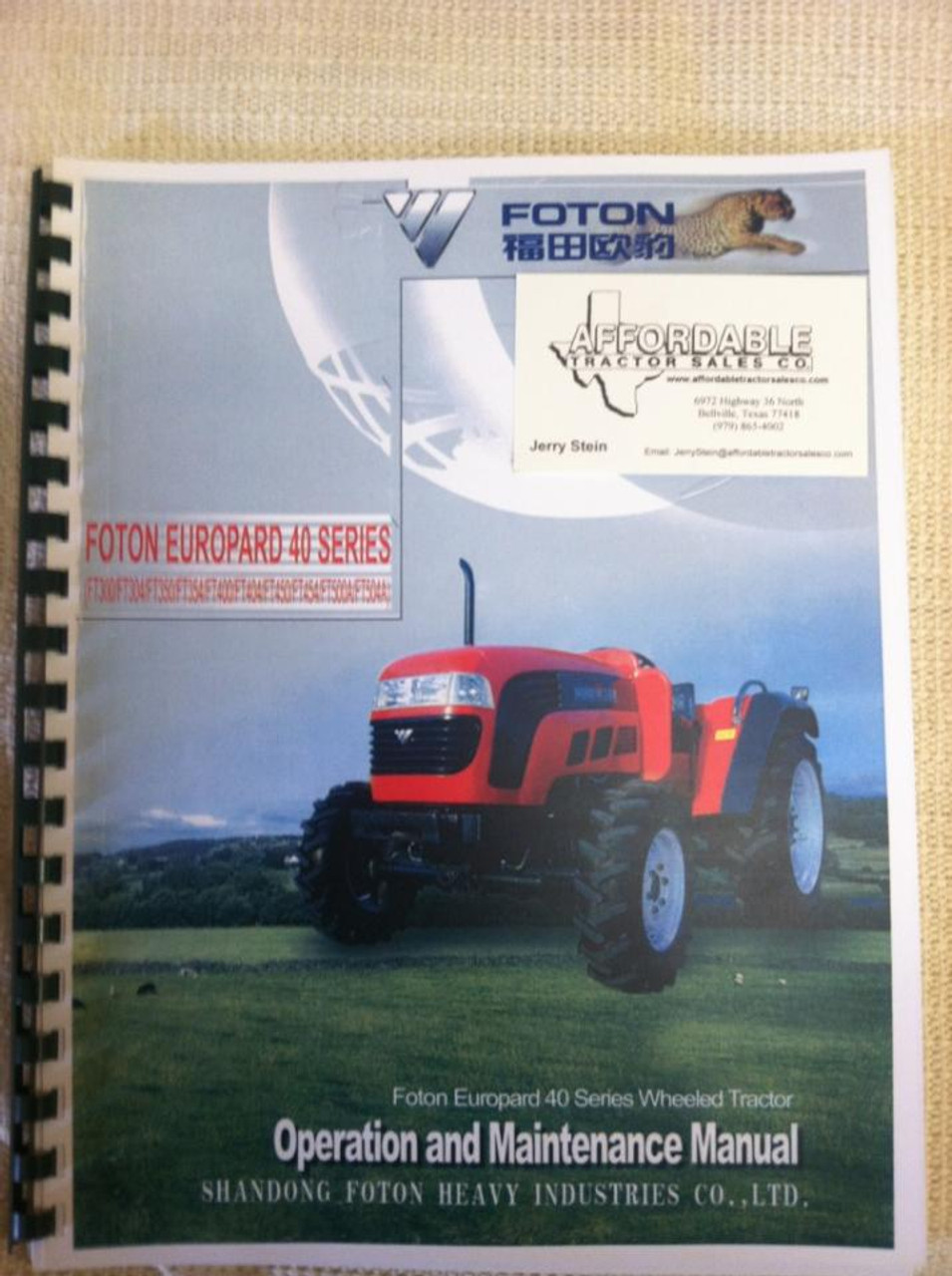Foton 40 hp Operation Manual