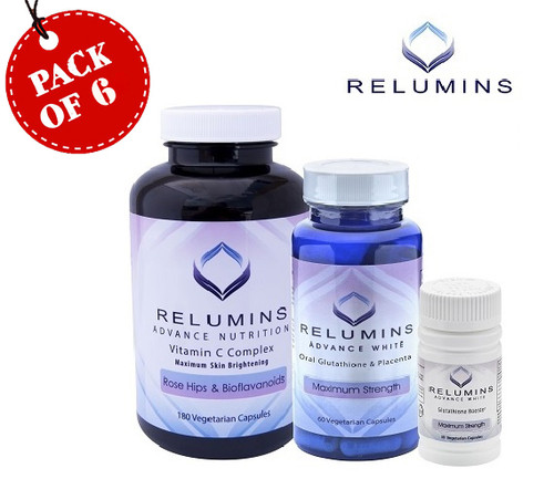 6 Sets of Relumins Skin Whitening Oral Advance Glutathione, Vitamin C ...