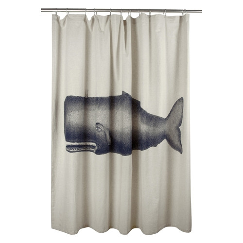 Moby Shower Curtain | Hand Screened Whale Shower Curtain