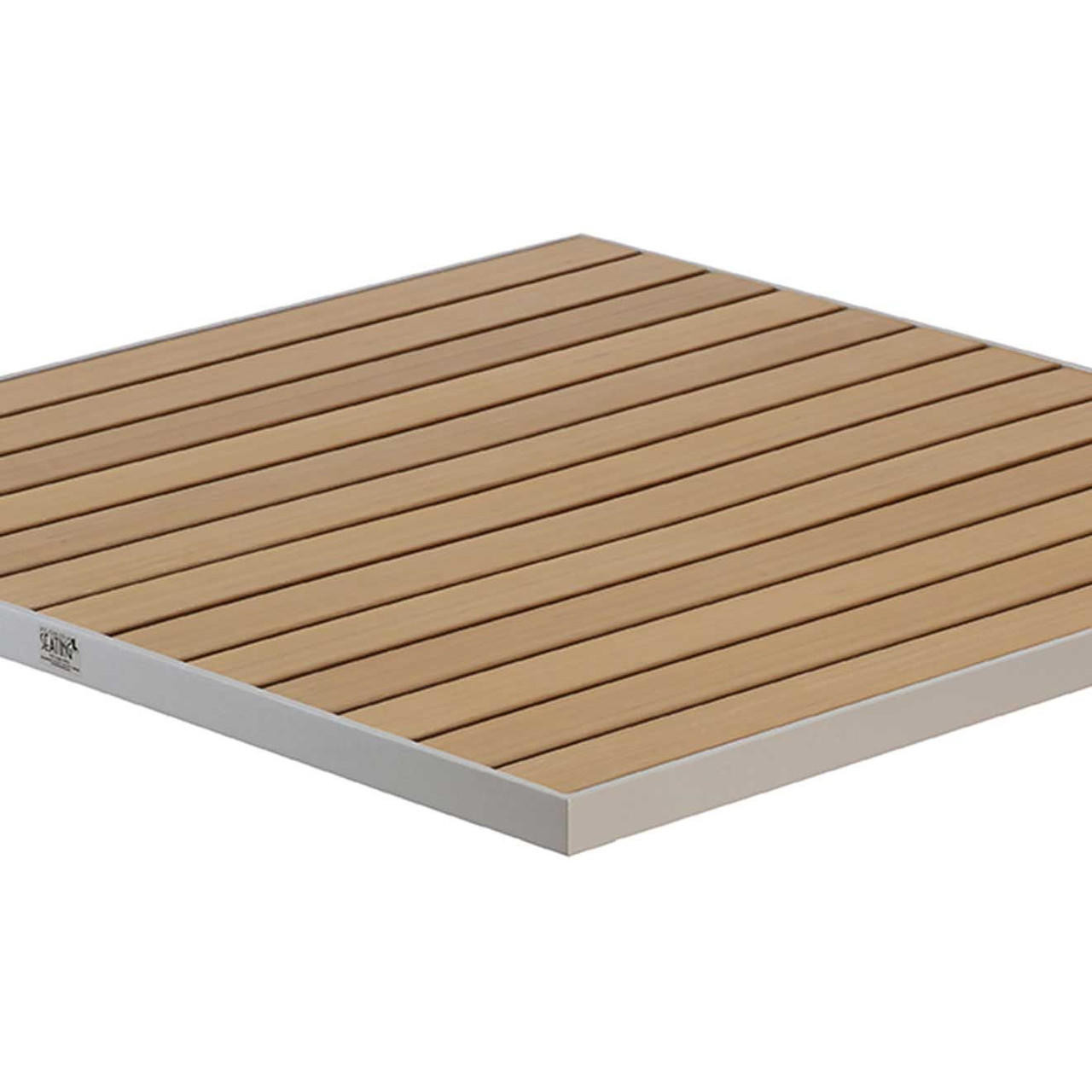 Faux Teak Outdoor Square Rectangle Table Top with Choice of Aluminum Edge Multiple Sizes Available from Florida Seating