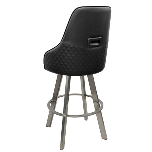 Gladiator 2125 Quilted Bucket Bar Stool on Large Clear Coat Frame