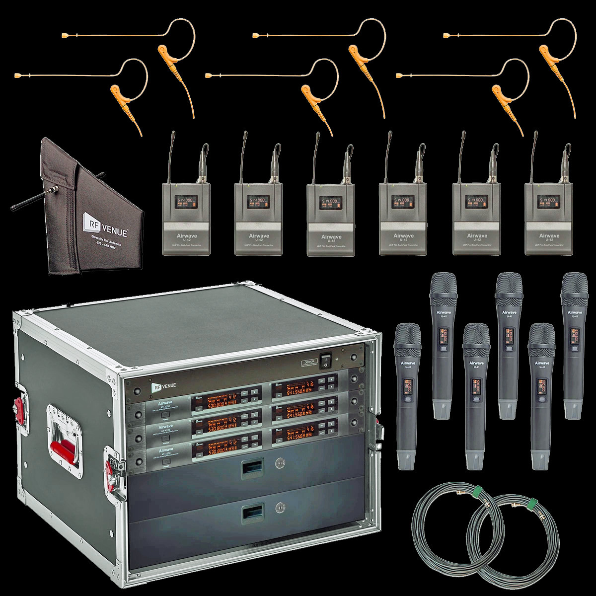 Airwave AT-RS6 6 Channel Wireless Microphone System Package - Phantom ...