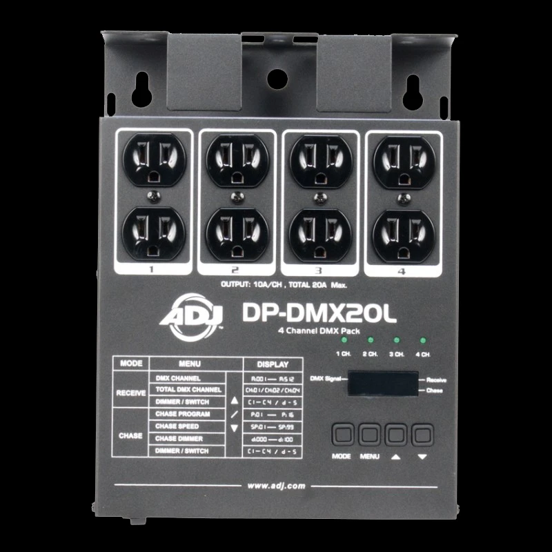 ADJ DP-DMX20L Universal 4 Channel 600W Dimmer Pack - Phantom Dynamics ...