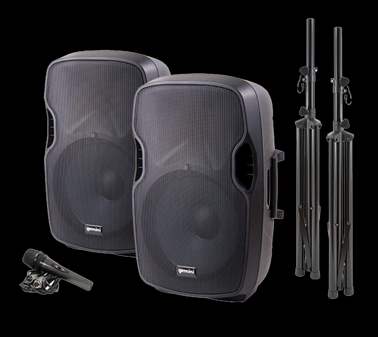 Gemini PA-SYS15 - 15″ Dual Passive Loudspeaker PA System Package ...