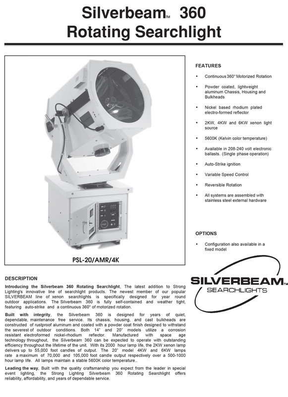 Silverbeam 360 Rotating High-intensity Searchlight