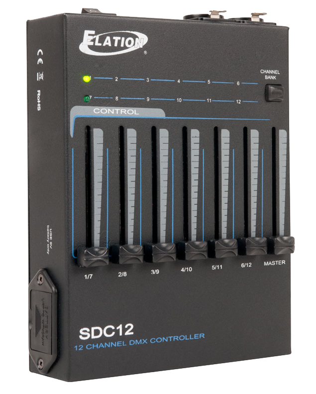 SDC12 DMX Controller - 12-Channel Compact DMX Lighting Control Solution ...