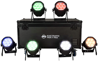 ElectraPix Par 7 Pak | Complete Wireless DMX LED Par Fixture System w ...