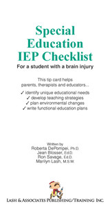 Special Education IEP Checklist for a Student with a Brain Injury